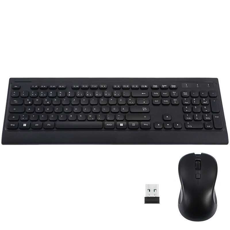 2B 1 1 Set Silent Wireless Keyboard E Set Ergonomic Full Size Office ...