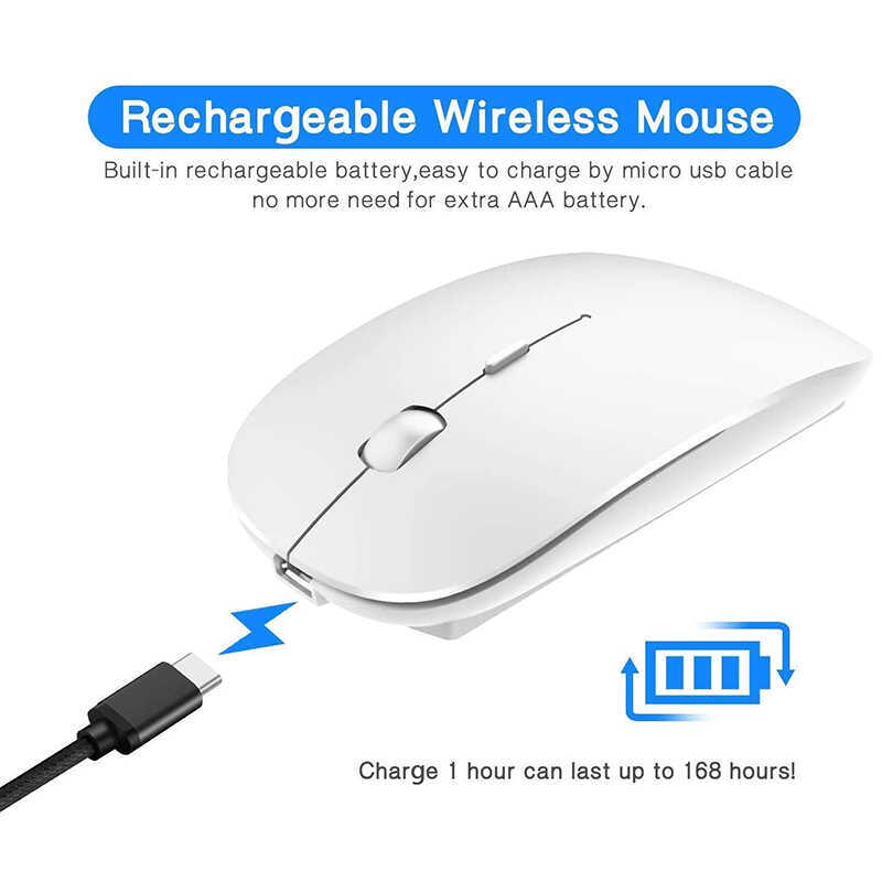 Wireless Mouse For Macbook Air Bluetooth Pro Laptop Mac Windows Ipad ...