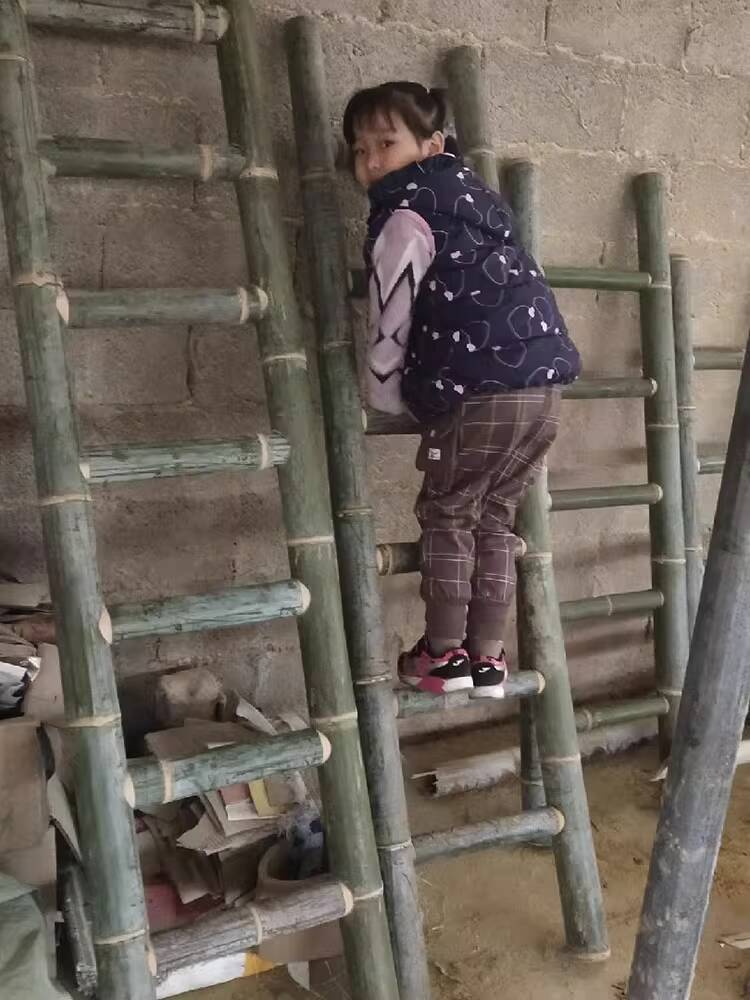 ☑♥ Mao Nan Bamboo Ladder Kindergarten Climbing Attic Decoration Bamboo ...