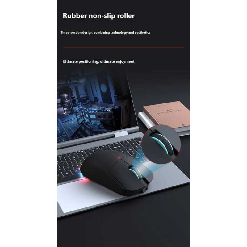 Gaming Wireless Mouse Tri-mode Rechargeable RGB Light Effect with Side ...