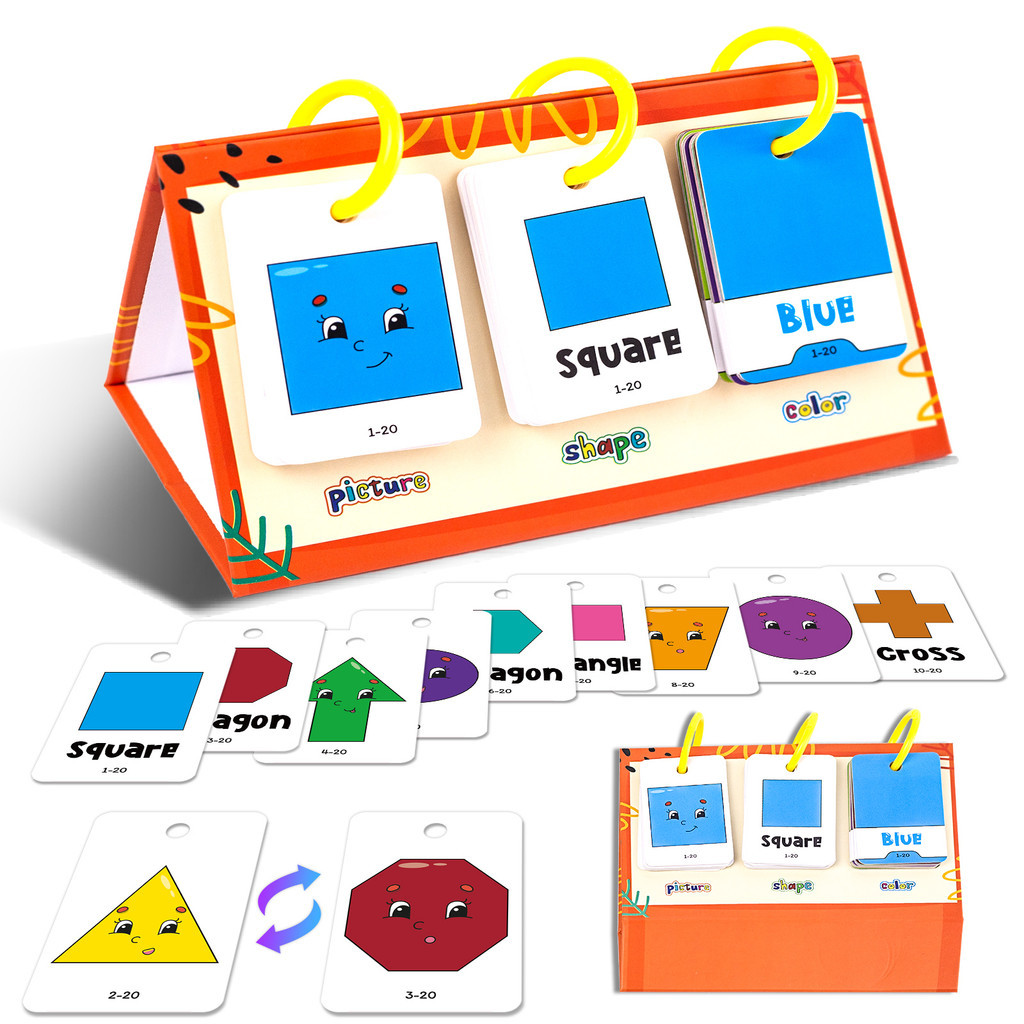 Picture Shape & Color Recognition Matching English Cards for Kids ...