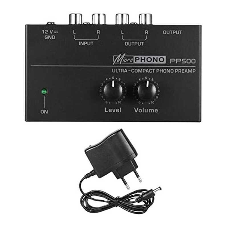 9 -Pp500 Ultra-Compact Phono Preamp Pre Amp Preamplifier With Level ...
