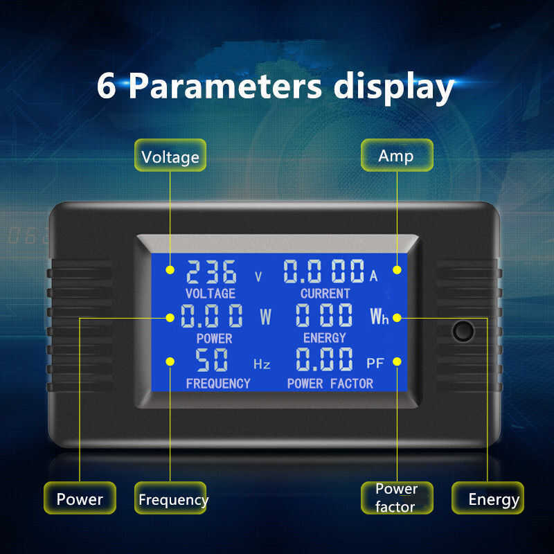ELING Voltmeter Ammeter Energy Frequency 220V 5A 10A 100A AC 6 In 1 ...