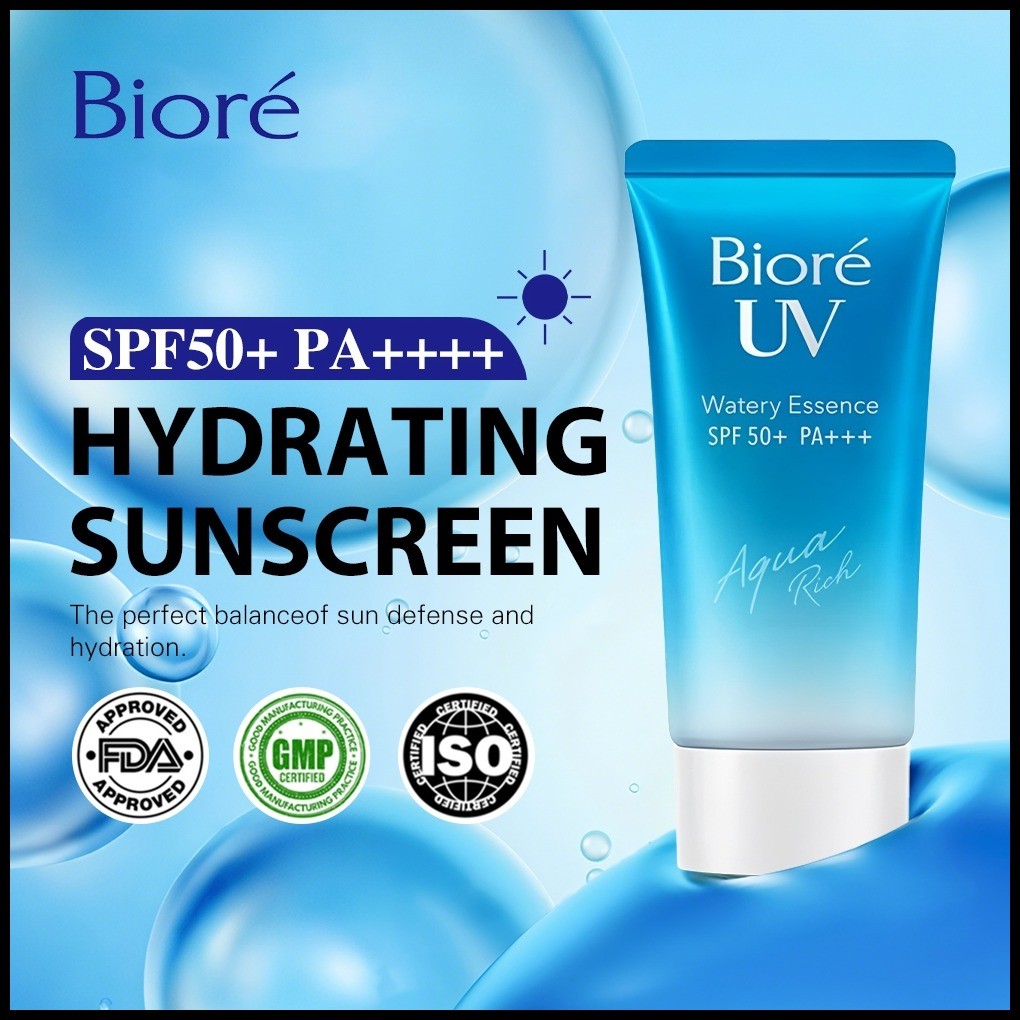 Biore UV Skin Aqua Rich Watery Essence Sunscreen SPF50 Lightweight ...