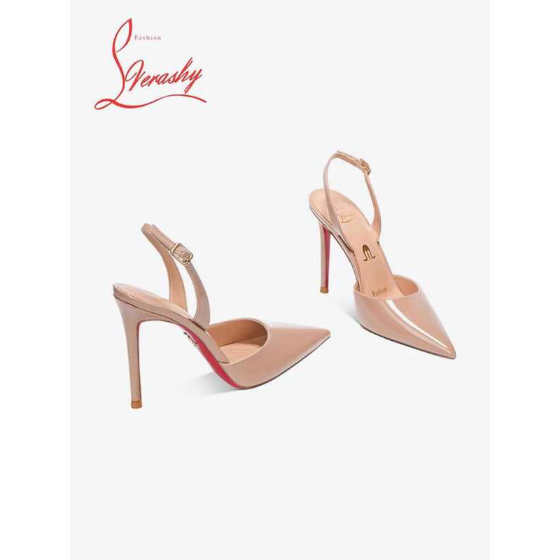 Red Sole Stiletto Heels - Flat Buckle Toe-Covered Sandals for Women ...