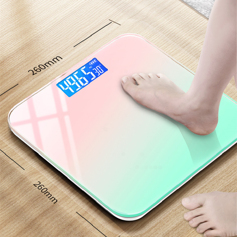 Made of tempered glass Digital LCD bathroom weighing scale with ...