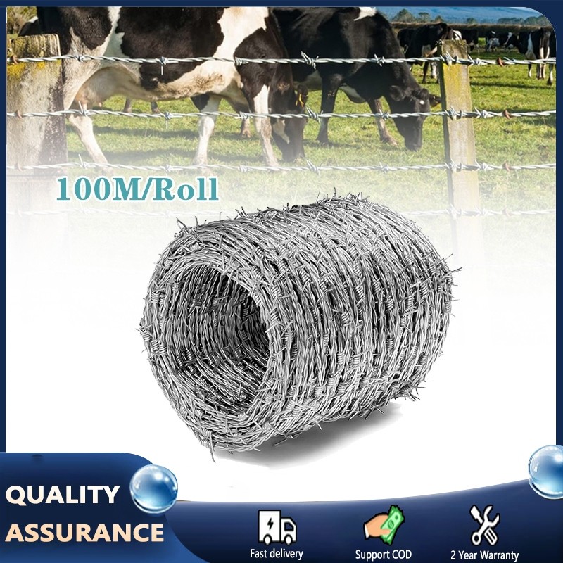 100/200 Meters Iron Barbed Wire Roll Fence Barbed Wire Anti-climb ...
