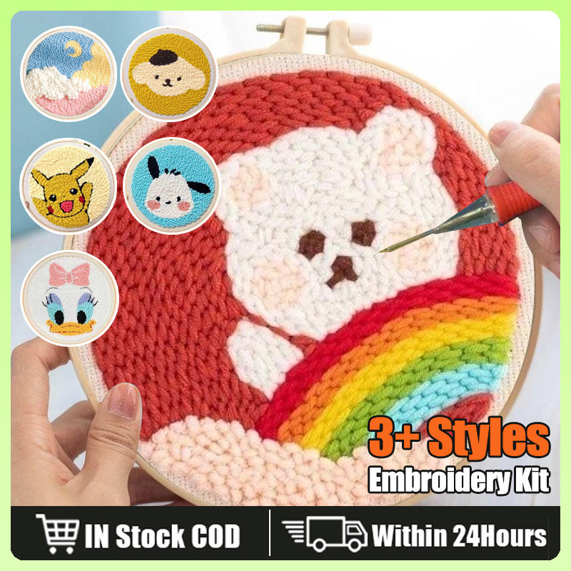 Cartoon Embroidery Kit Needlework for Beginner Cross Stitch Set/DIY ...