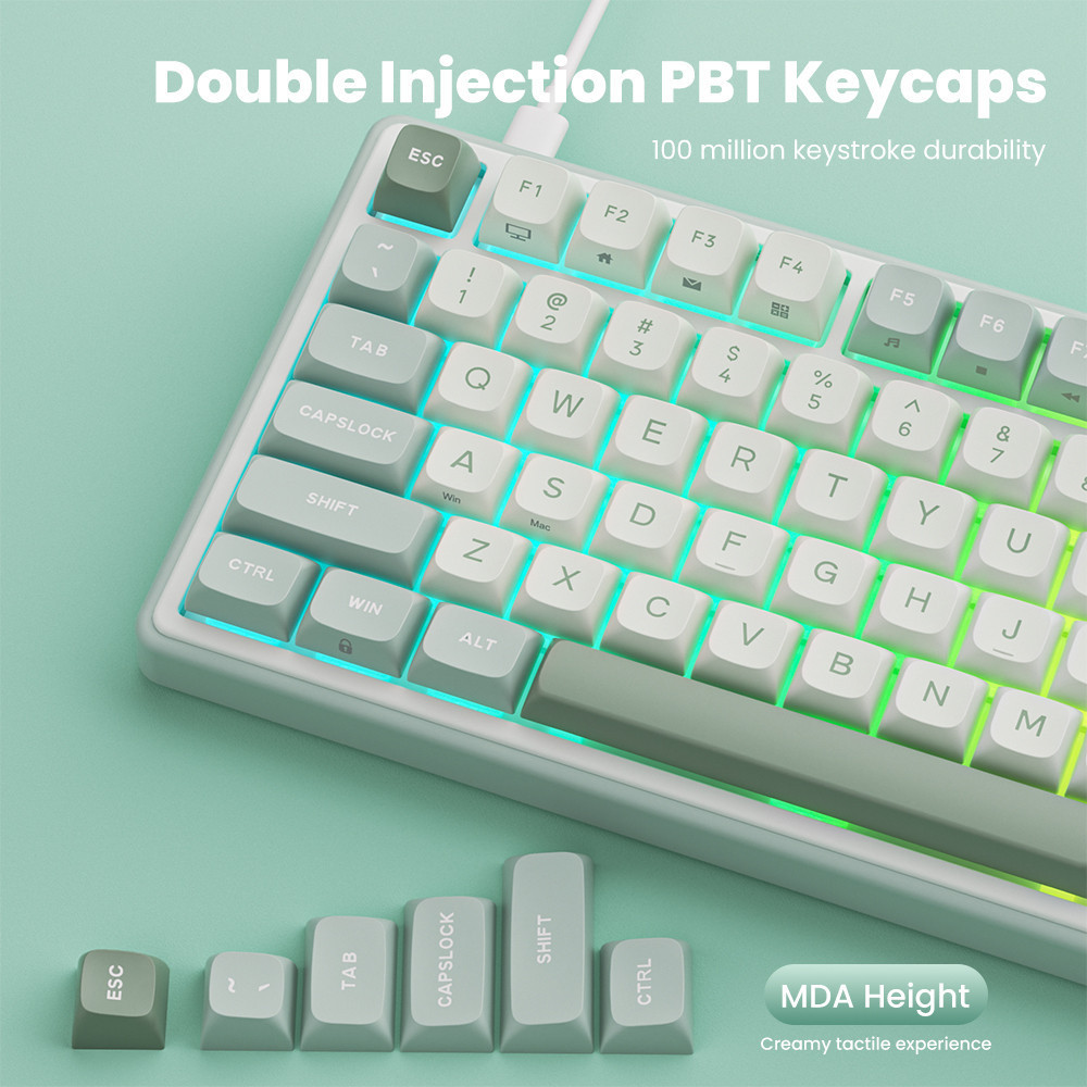 Royal Kludge RK R98Pro Sky Cyan 98 Key RGB Wired With Knob Mechanical ...