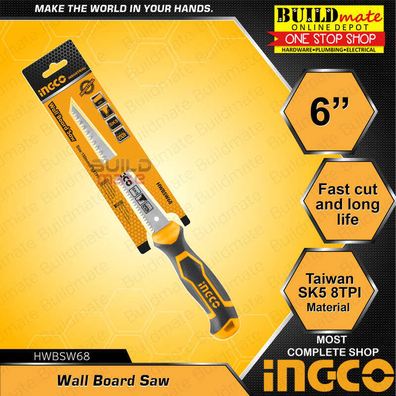 BUILDMATE Ingco 6" Inch Wall Board Saw Panel Drywall Hand Blade ...