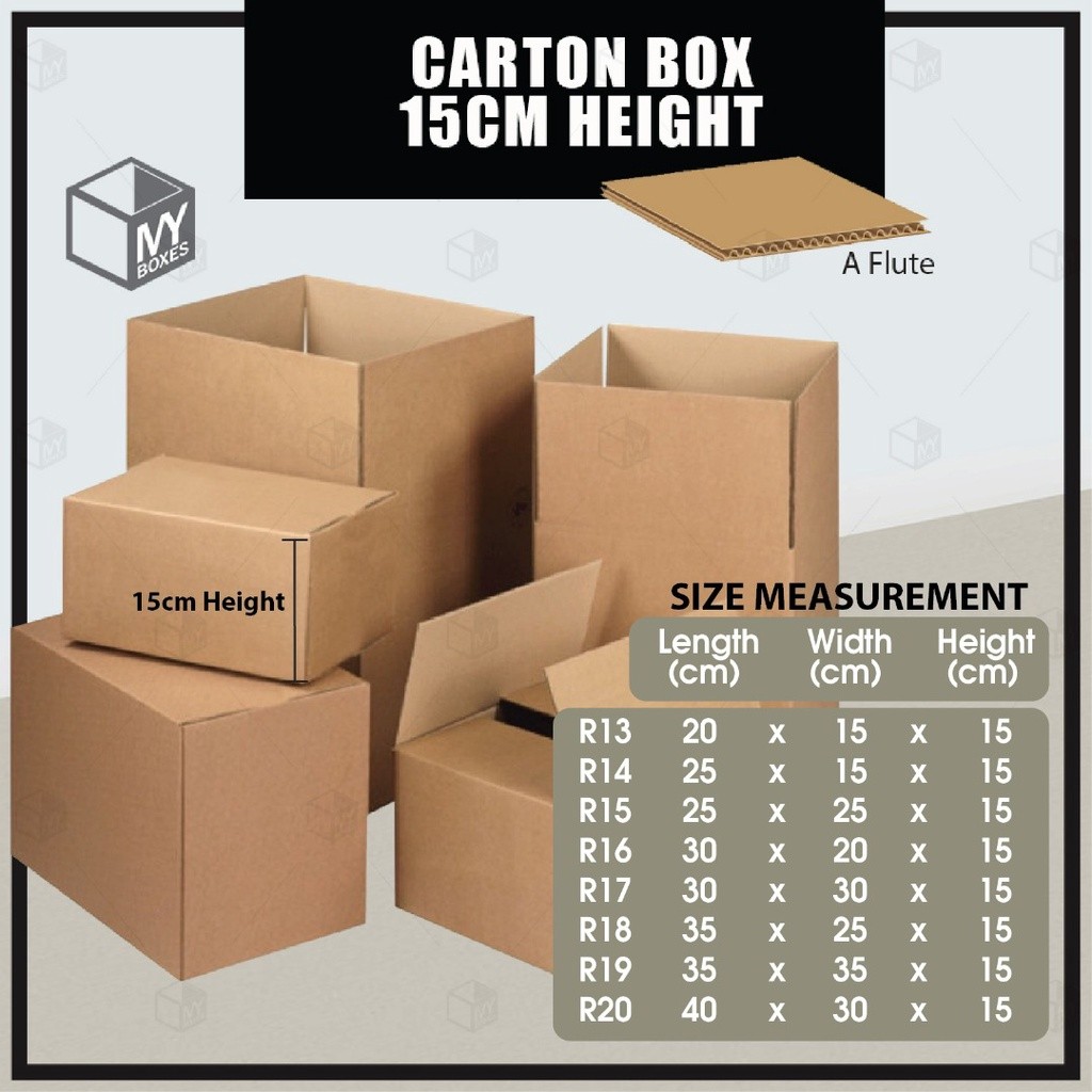Carton Box Packing Box Packaging Box Kotak - A Flute - 15 cm Height ...
