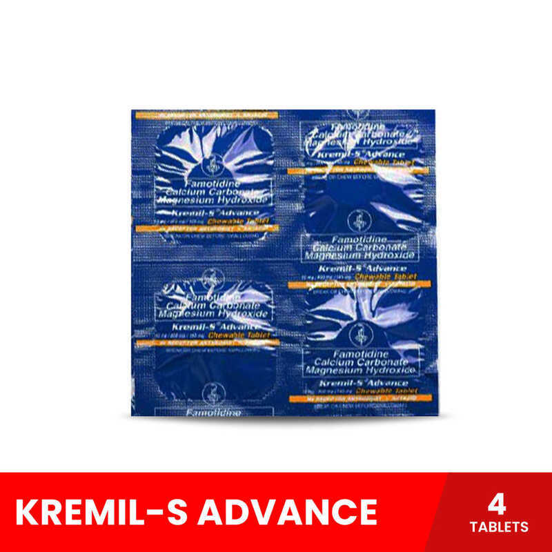 Kremil-S Advance X 4 Tablets Chewable For Hyperacidity & Heartburn ...