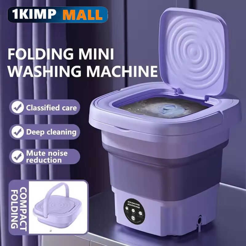 1Kimp Small Mini Foldable Washing Machine With Dryer Portable Automatic ...