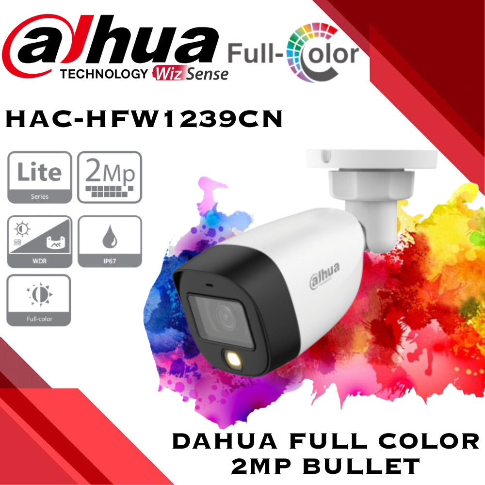 DAHUA CCTV HAC-HFW1239CN 2MP FULL COLOR BULLET HDCVI Bullet Camera ...