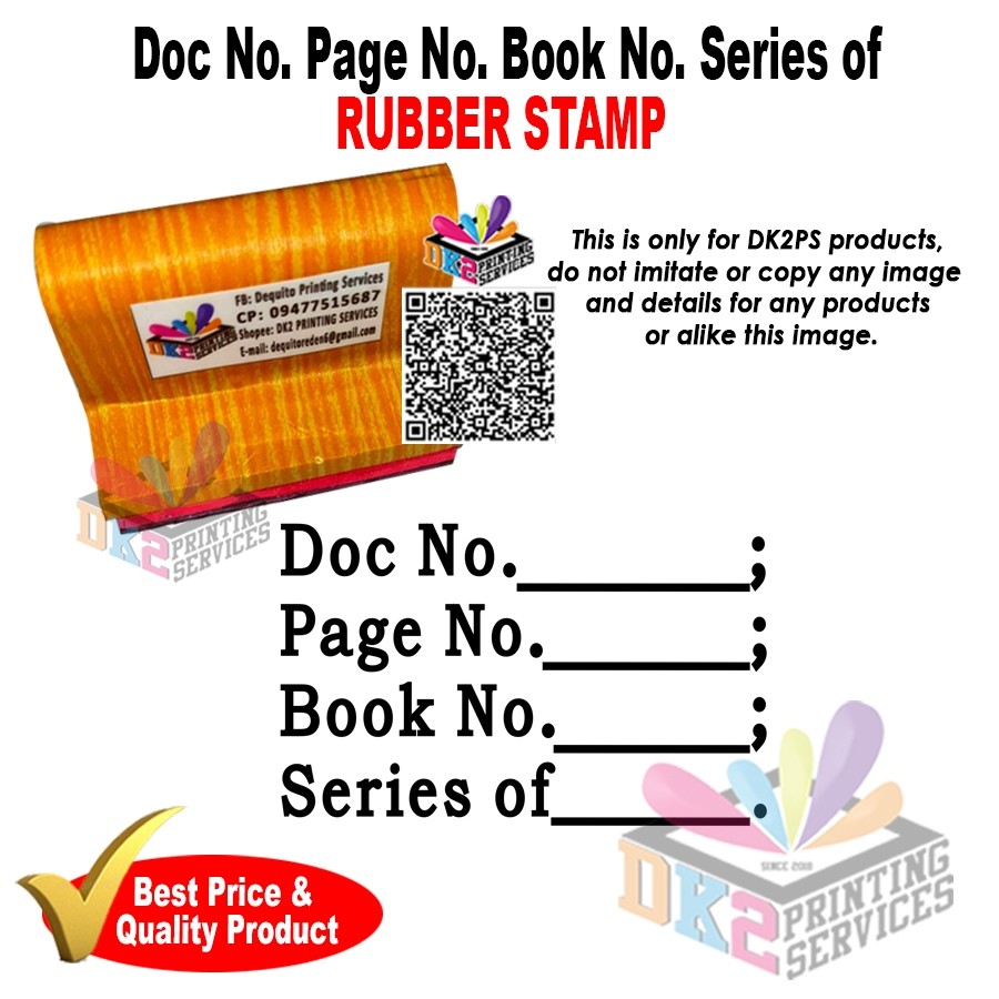 Doc No. Page No. Book No. Series (Ready to use Rubber Stamp) | Shopee ...