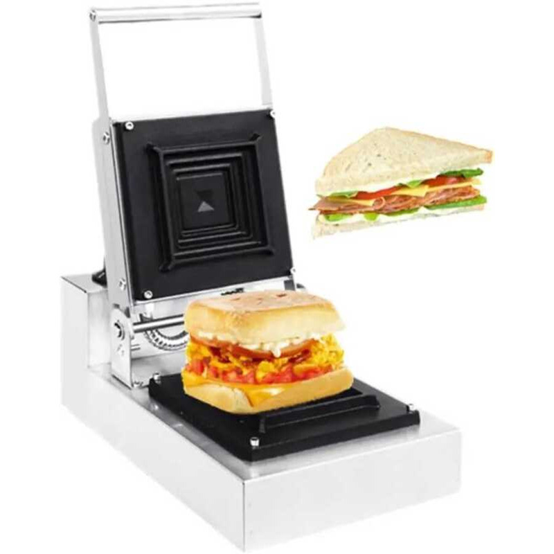 W Commercial Mirror Waffle Toaster Gelato Press Brioche Burger Hine ...