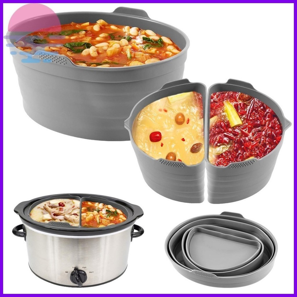 3Pcs Silicone Slow Cooker Liner Foldable Slow Cooker Divider Liners ...