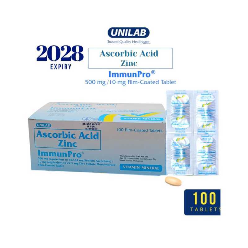 Immunpro Vitamin C with 100 Tablets – Ascorbic acid Zinc by Unilab for ...