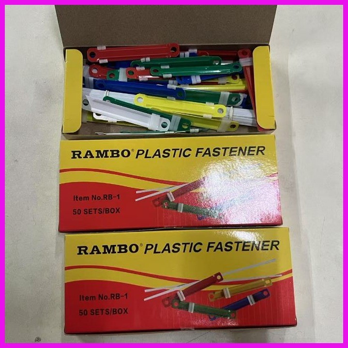 Rambo Paper Fastener 7.5 cm Multicolor 50 pcs per box | Shopee Philippines