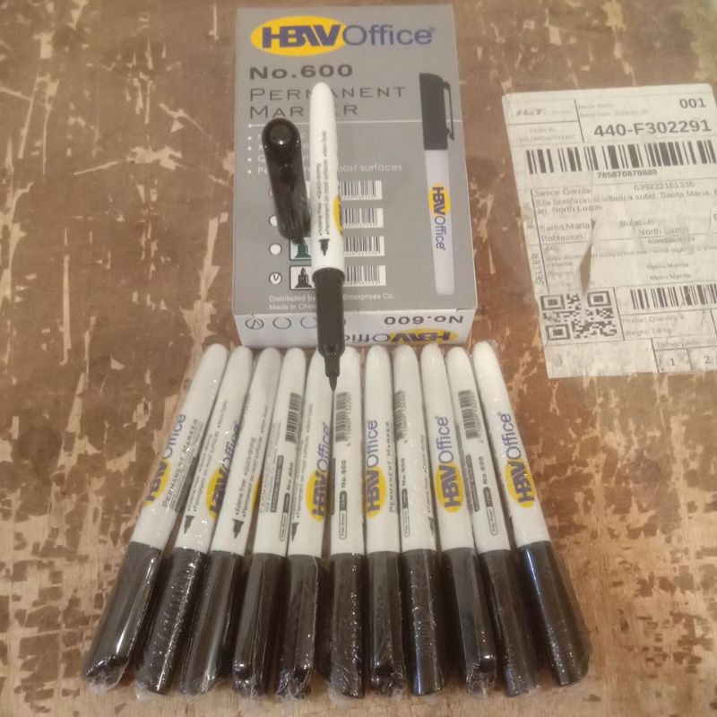 HBW OFFICE PERMANENT MARKER MANIPIS. ANG SULAT 12 PCS IN ONE BOX ...