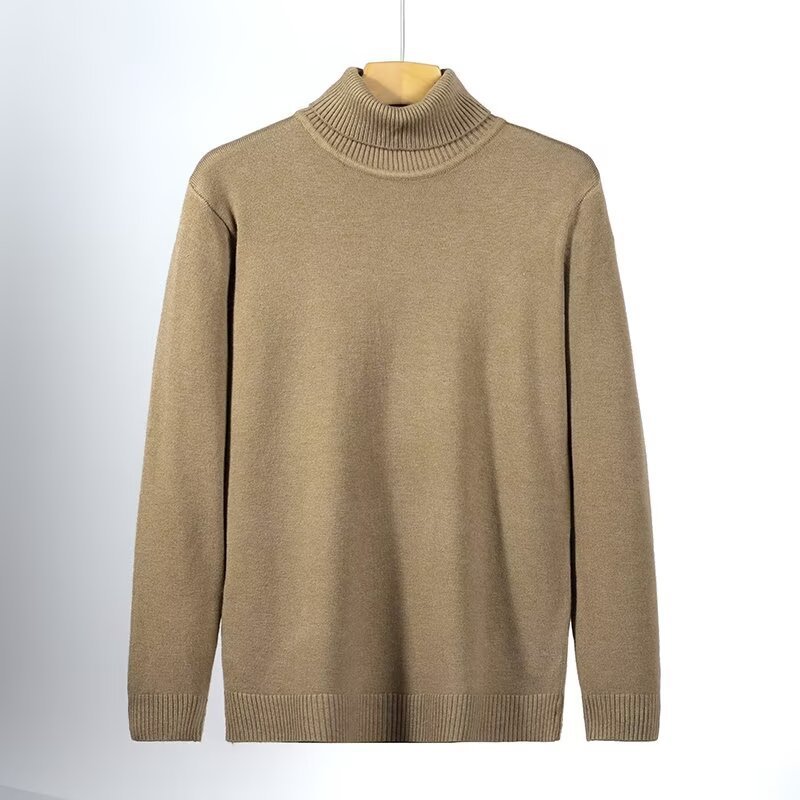 Men's High Neck Clean Sweater Men's Winter Thick Knitwear Men's Casual ...