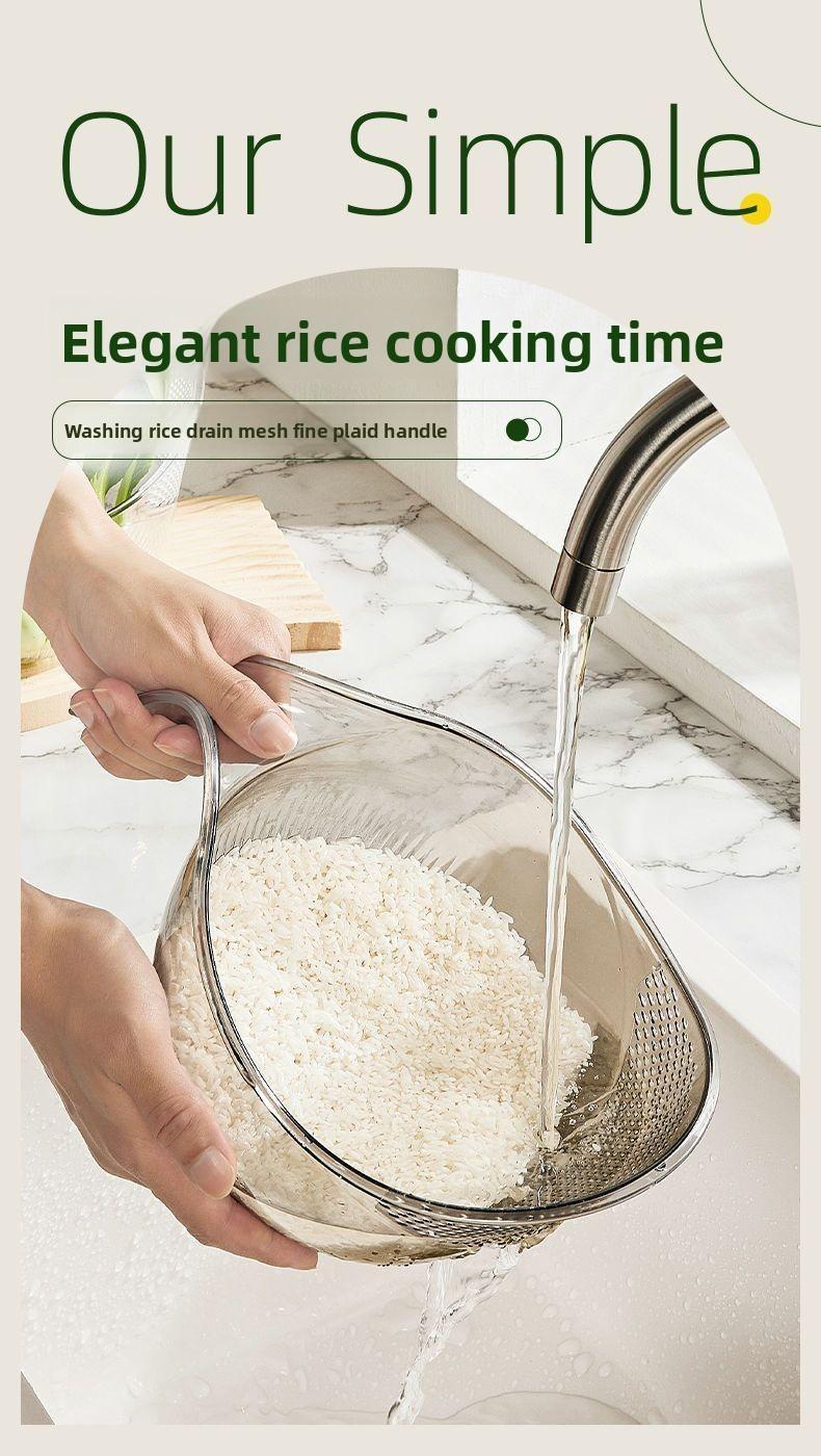 Rice Washing Bowl Plastic Colander Sieve Vegetable Drainer Basket ...