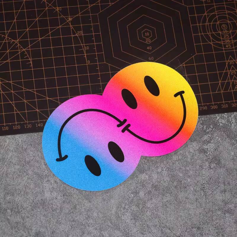 Car Hello Smiley Face Sticker Cute Funny Electric Vehicle Motorcycle ...