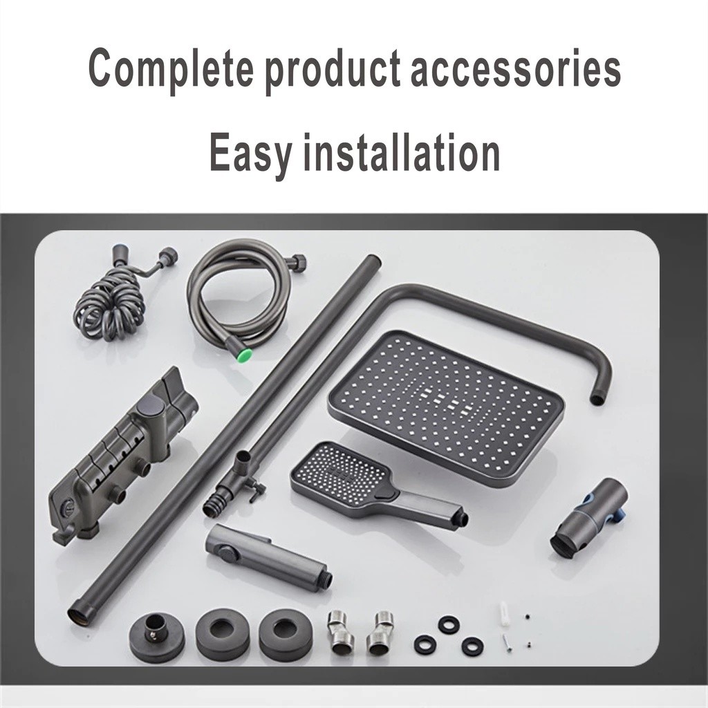 4in1 Shower Set Stainless Steel Bathroom Black Single Cold Shower Set for Single Point Water ...