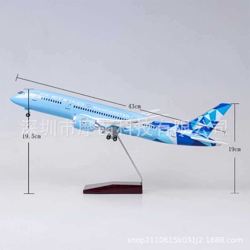 Etihad Blue Aviation Scale 1:130 43cm B787 ETIHAD BLUE with Lights and ...