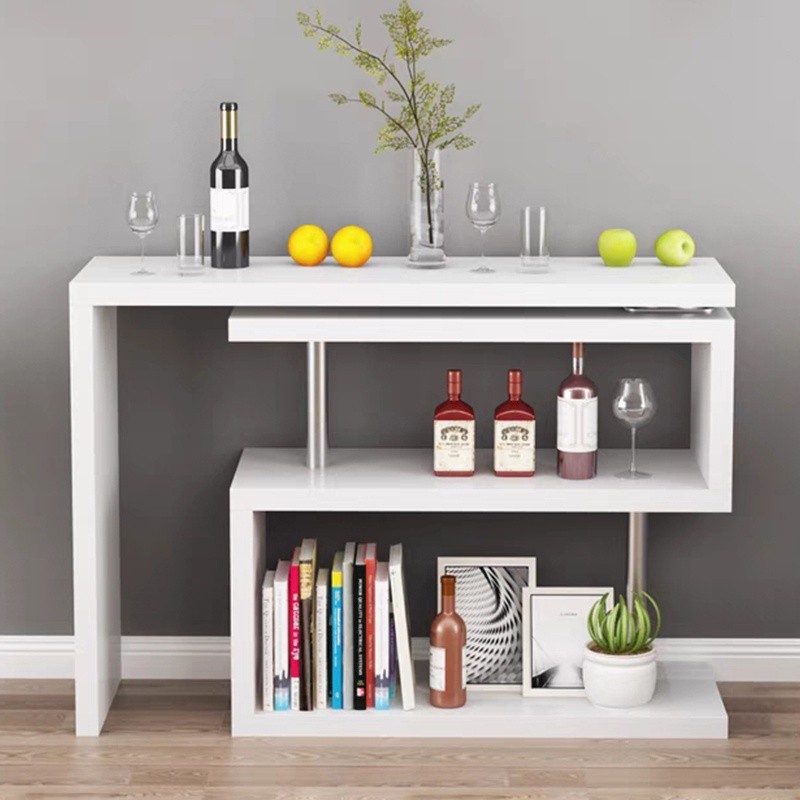 COD Computer Table Study desk 3-layer bookshelf 360°rotating bookshelf ...