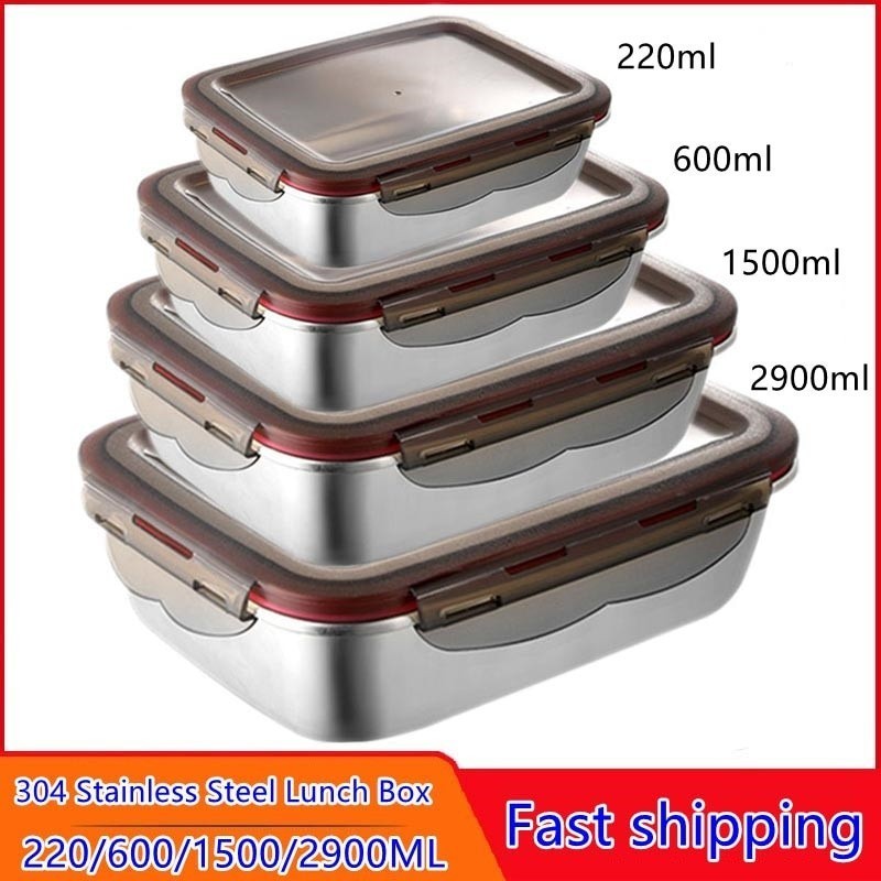 Lunch Box Food Grade 304 Stainless Steel Anti-leak Bento Box Strong ...