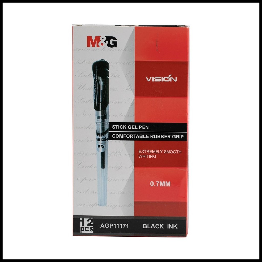 M&G Vision Gel Pen 0.7mm Black AGP11171 (12Pcs) | Shopee Philippines
