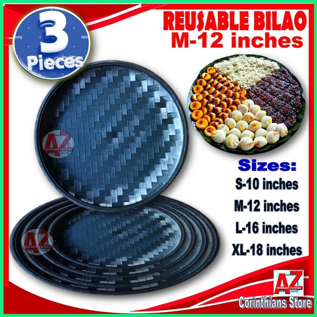 3 pcs Plastic Bilao Reusable Size Small , Medium , Large , Extra Large ...