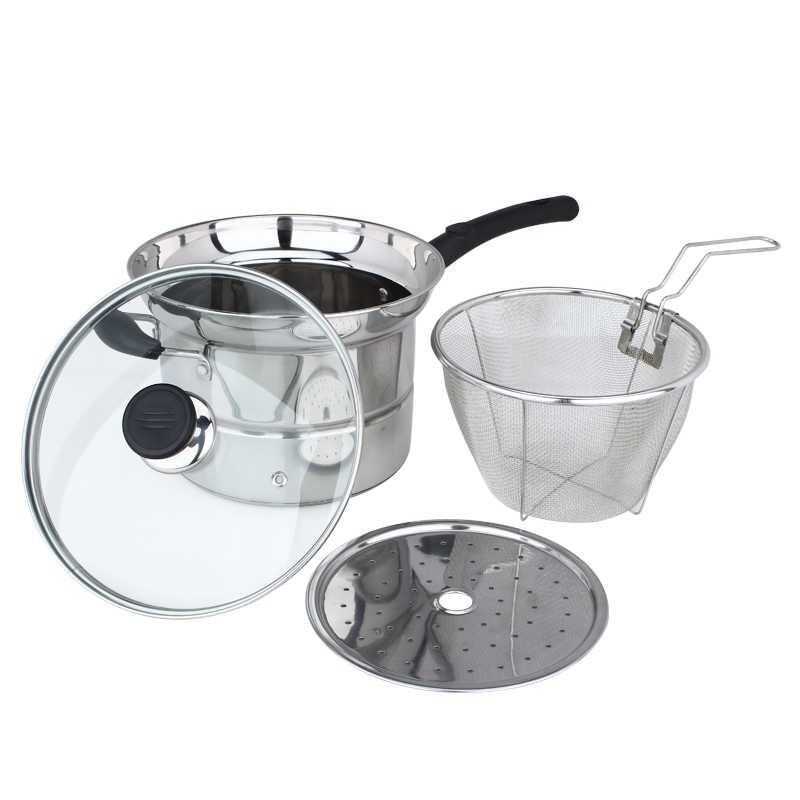 Best Seller 3In1 STAINLESS STEEL STEAMER FRYING PAN Multifunction ...