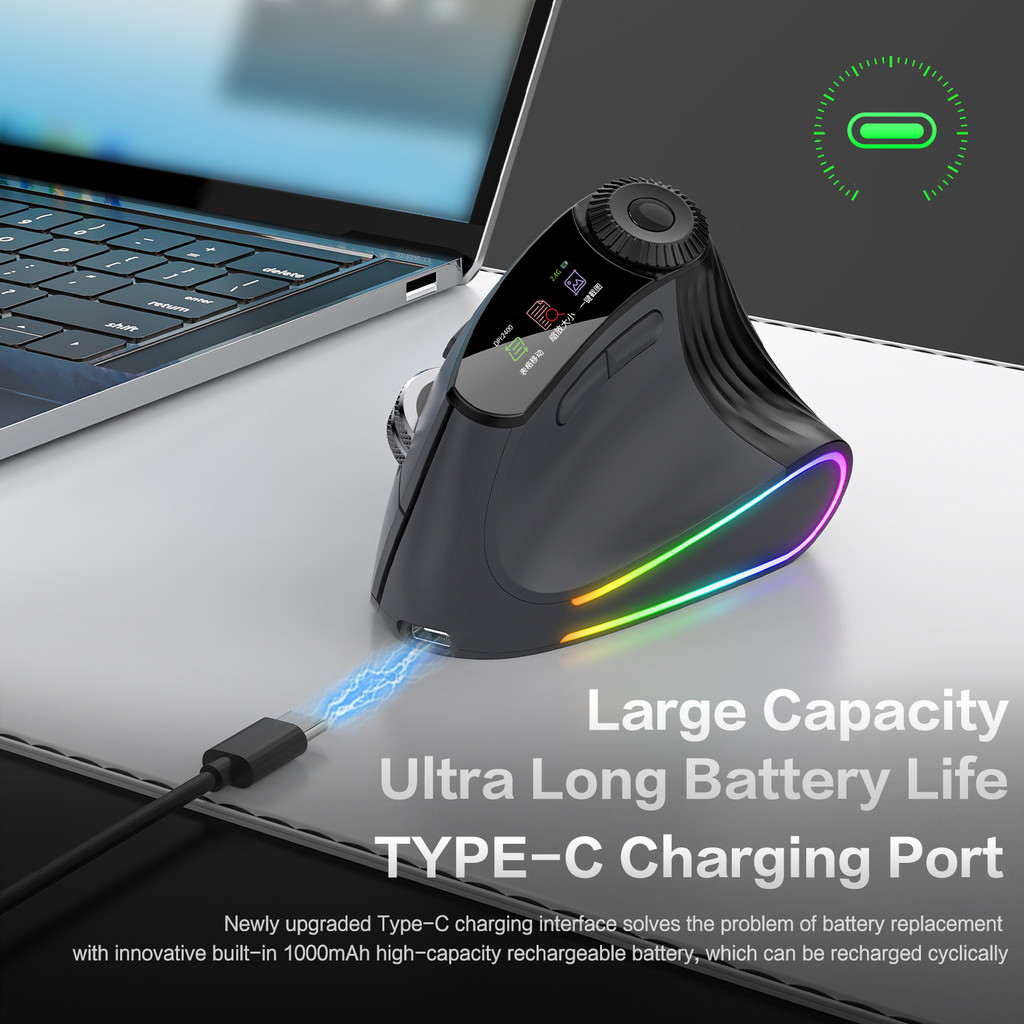 JOMAA 2.4G&Bluetooth Mouse with Fast Scroll Wheel Ergonomic ...