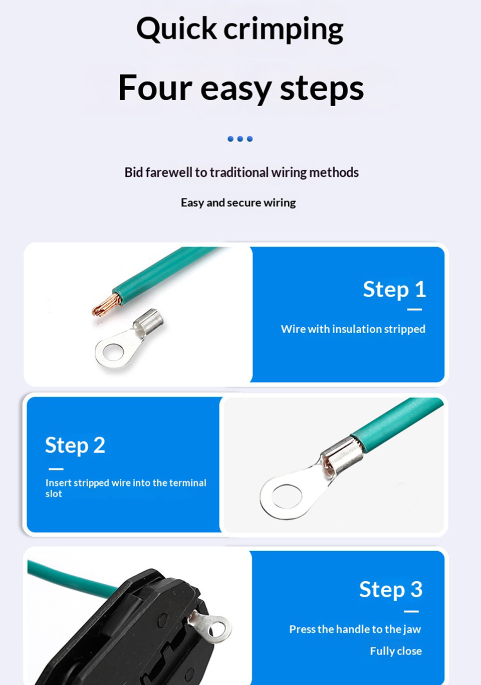 Round Terminal Block OT1/1.5/2.5/4/6-4/5/6/8/10mm Brass Cable Crimp ...