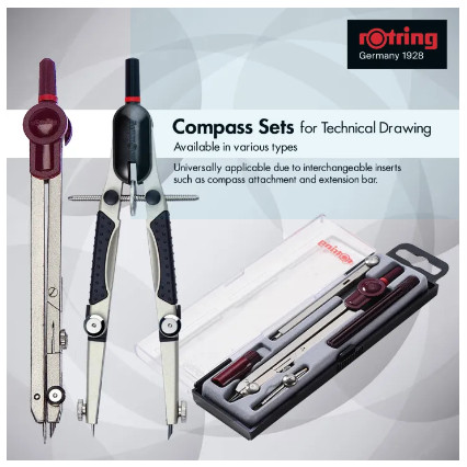 rOtring Compass Set for Technical Drawing Drafting Geometry ...