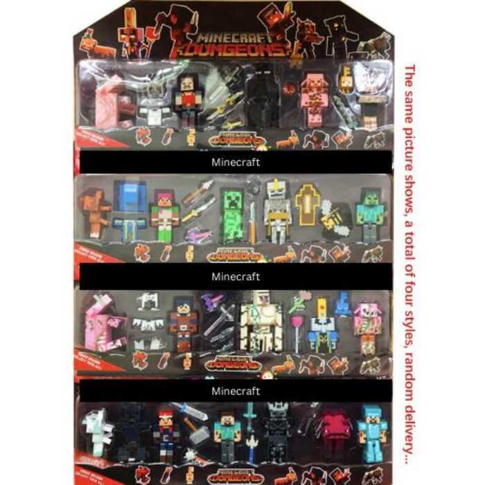 Minecraft Figure 6 Pcs With Accessories Ing Building Kit 1.65 Inches ...