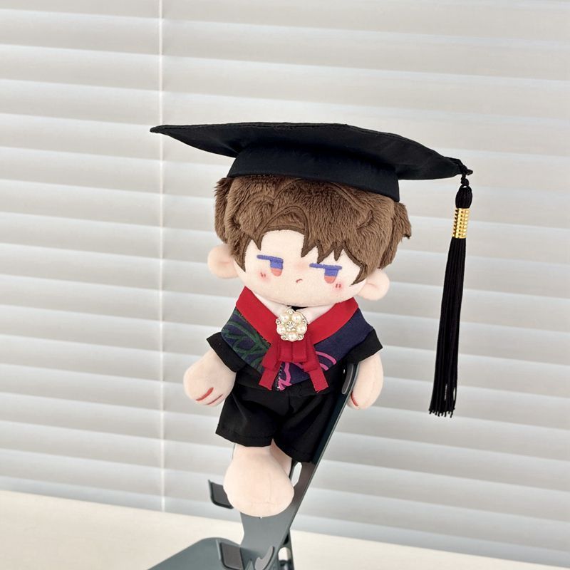 Clothes Only: Graduation Gown Doll Outfit for 10cm/15cm Chui Chui Body Plush Dolls Bachelor ...