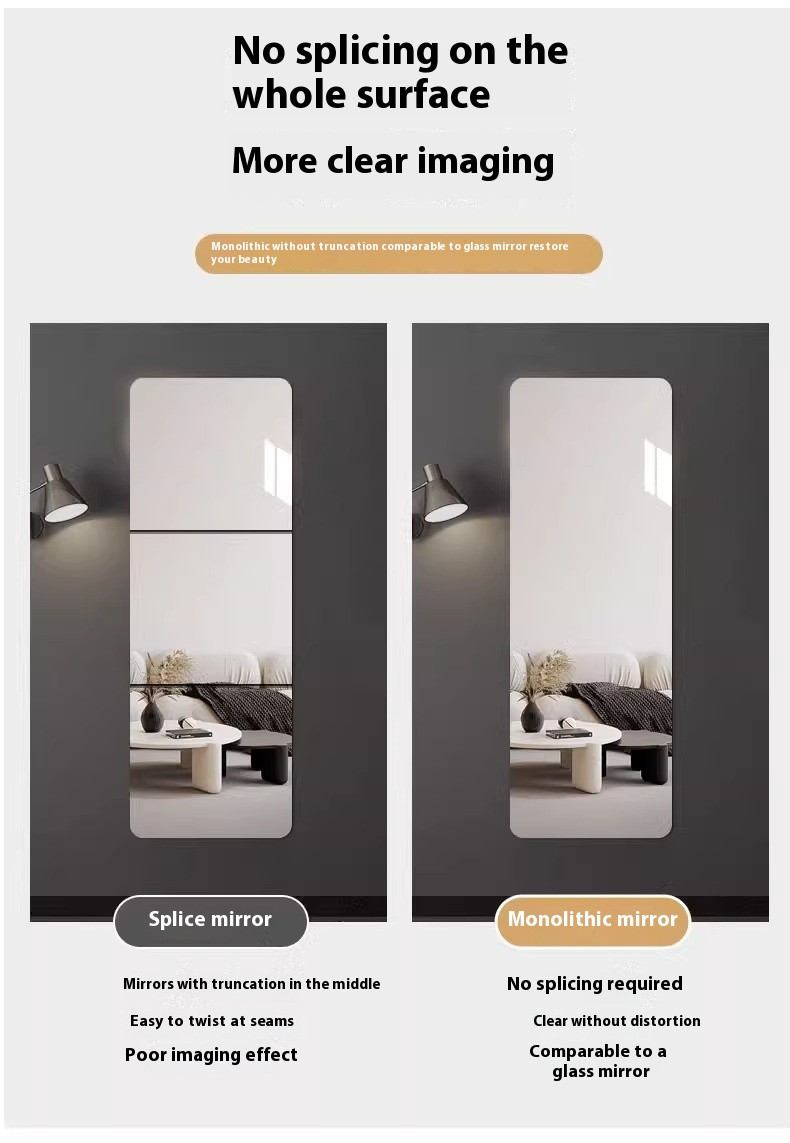 Mirror full length Acrylic soft mirror self-adhesive mesh red makeup ...