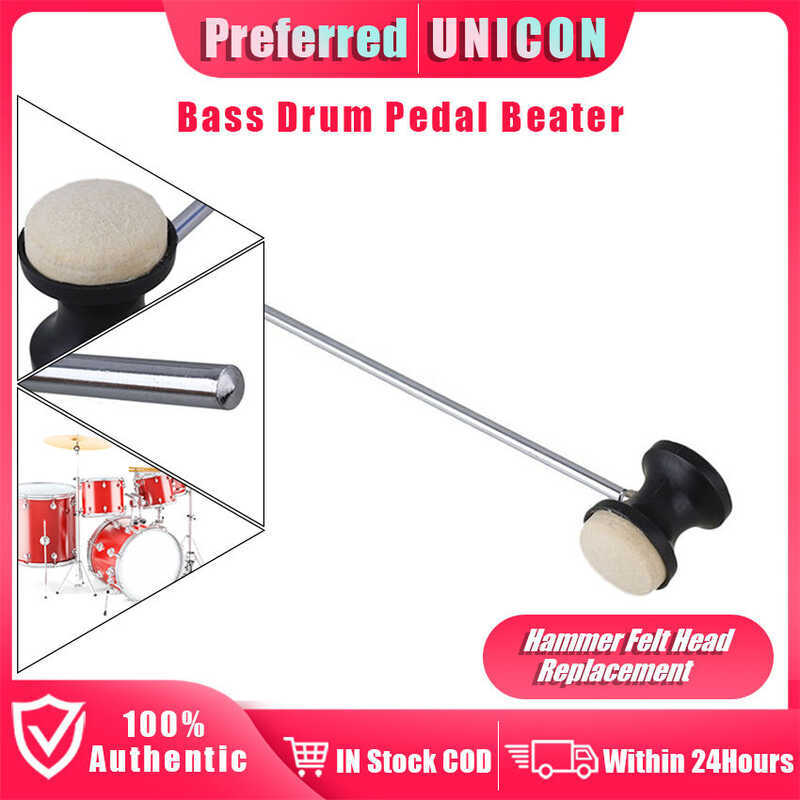 Bass Drum Kick Pedal Beater With Wool Felt Head Stainless Steel Handle ...
