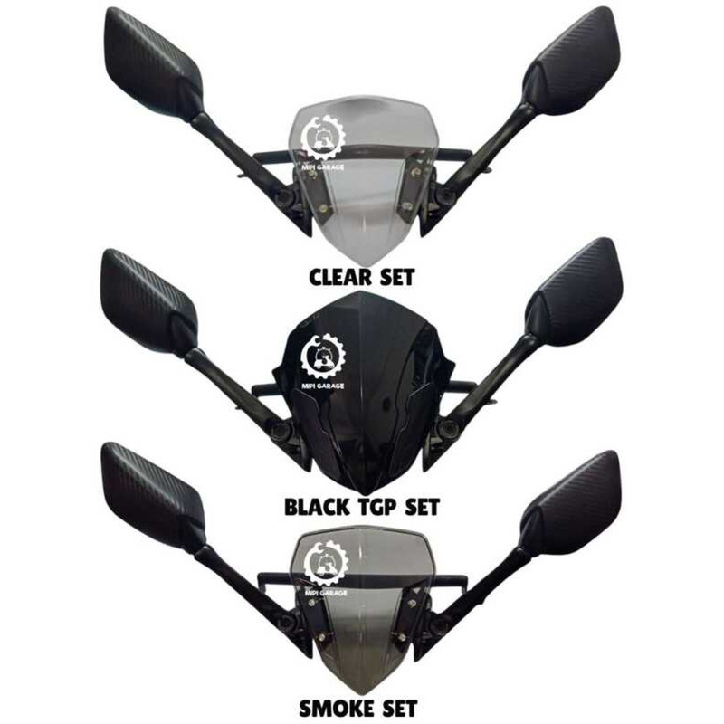 SAMURAI EURO 155 FI - Side Mirror + Heavy Duty Bracket + Visor 3In1 ...