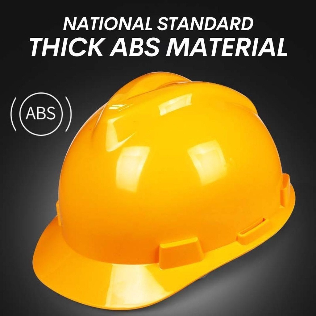 Heavy Duty Hard Hat Safety Helmet PE Shell with Vents & Chinstrap ...