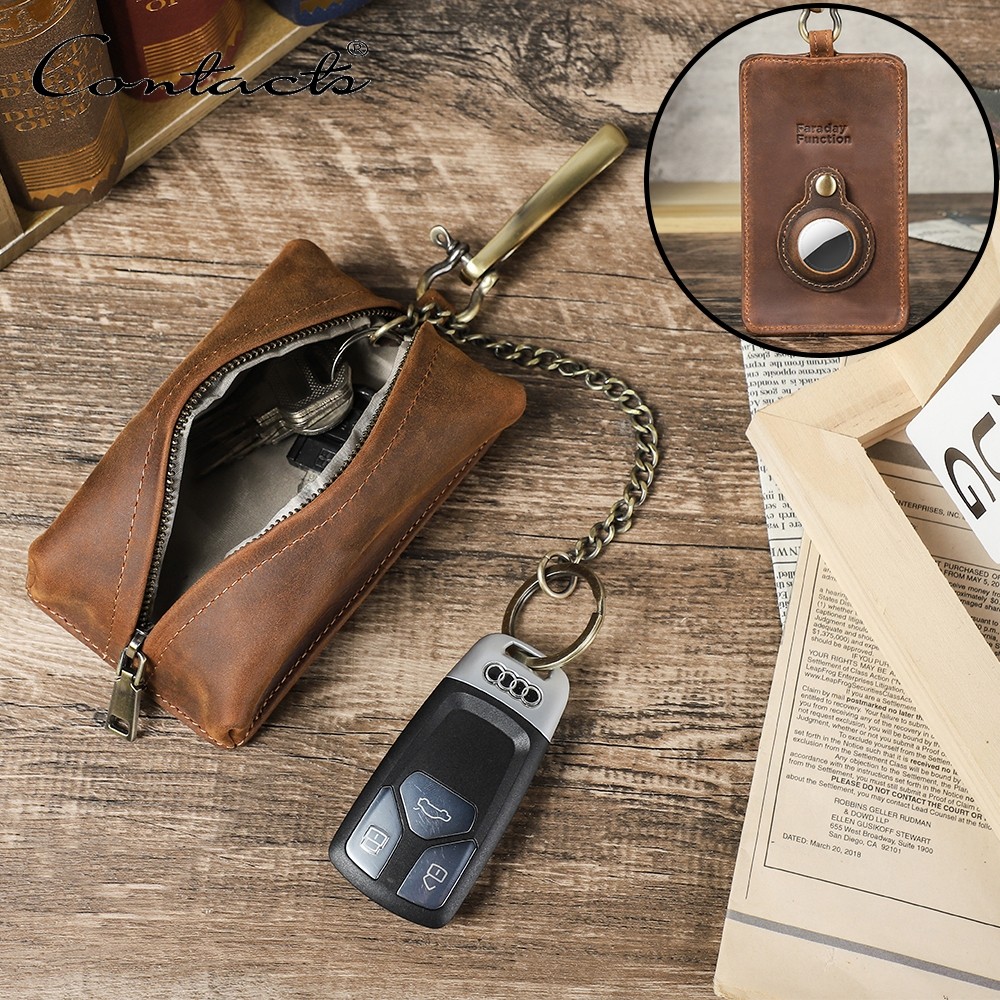 CONTACT'S Genuine Leather Faraday Car Key Pouch Signal Shielding ...