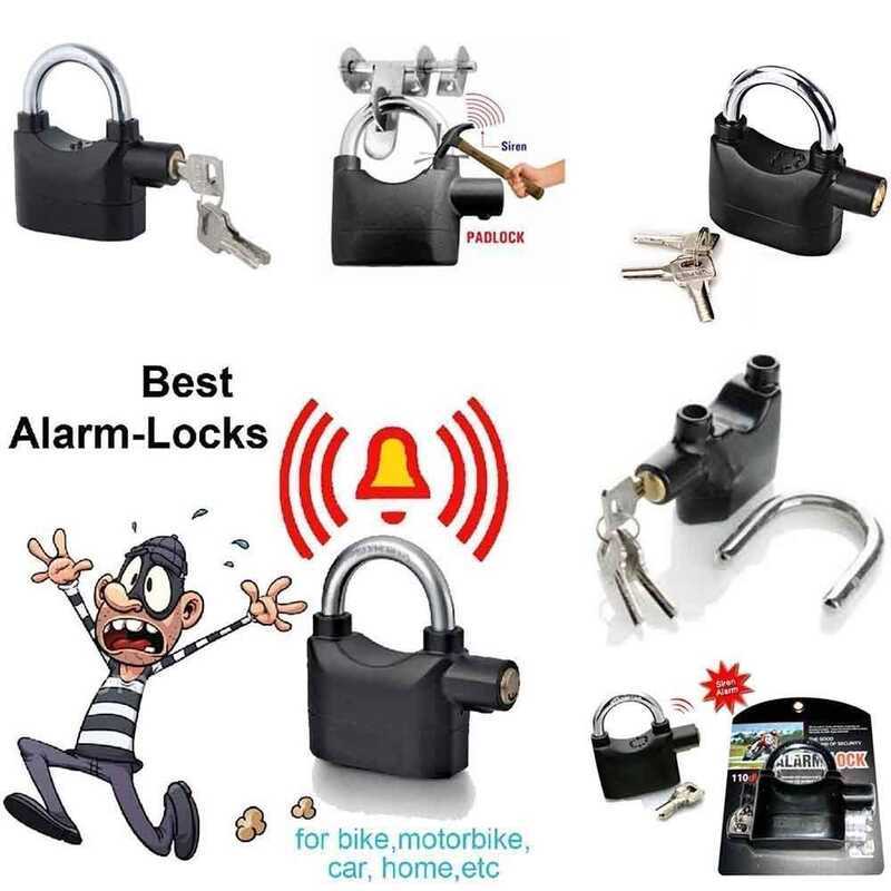 Heavy Duty Anti Theft System Security Pad Lock With Burglar Smart Alarm ...