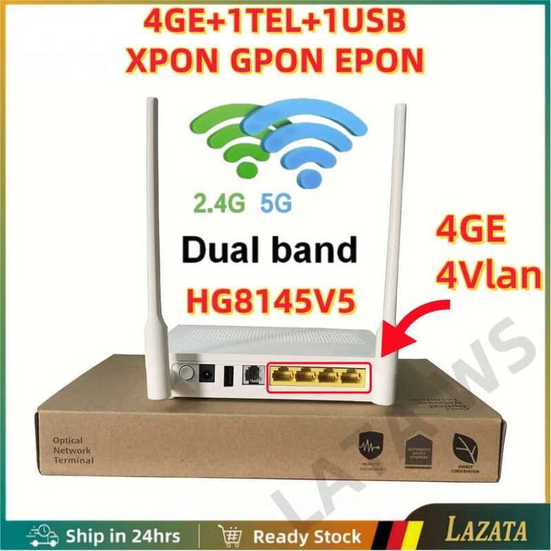 Dual Band 5V5 Hg8145v5 1Ge+3Fe+1Tel+1Usb+Xpon Gigabit Modem Epon Gpon ...