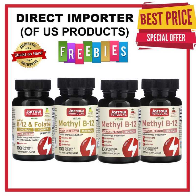 Jarrow Formulas, Methyl B-12 & Folate, Lemon, 100 Chewable Tablets ...