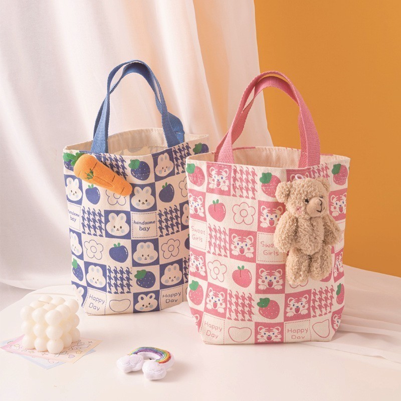 korean new lunch bag hand bag japanese cute cartoon tiger girl carrying ...