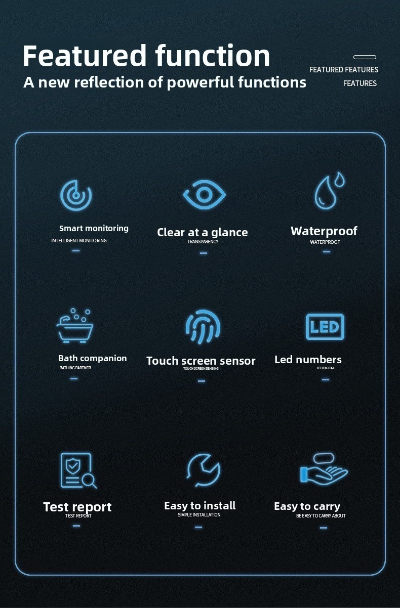 Shower head external LED display water temperature display accessories ...