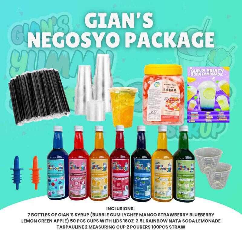 Gian's Negosyo Package Set B - Complete Snow Cone Business Kit with 7 ...